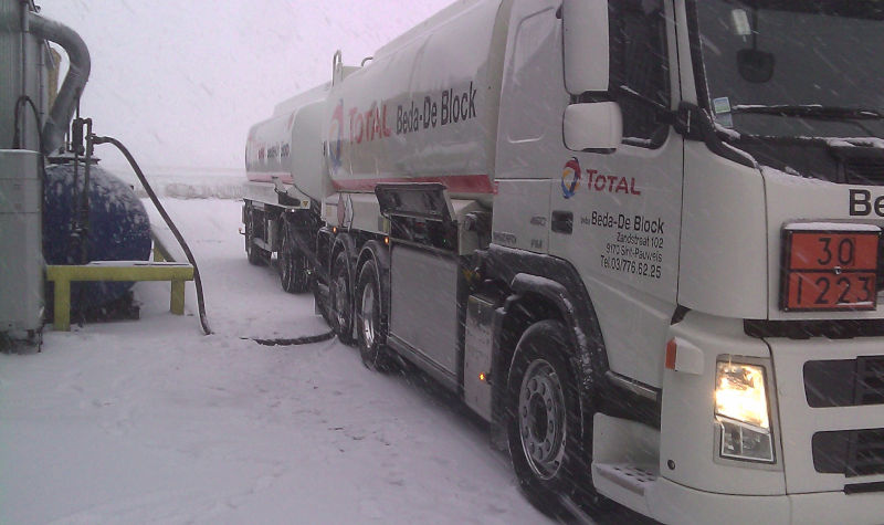 Levering van Total mazout binnen de 24h in een noodgeval.